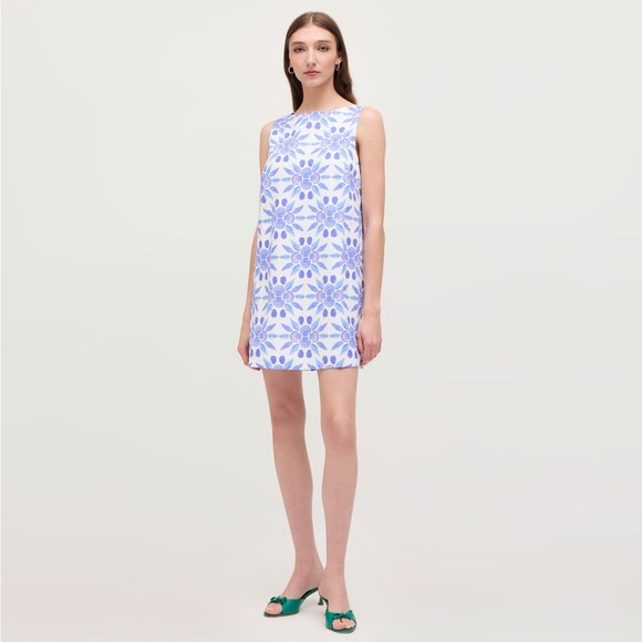 Hill House | Dresses | Hill House Charlie Shift Dress Blue Shell Mosaic ...